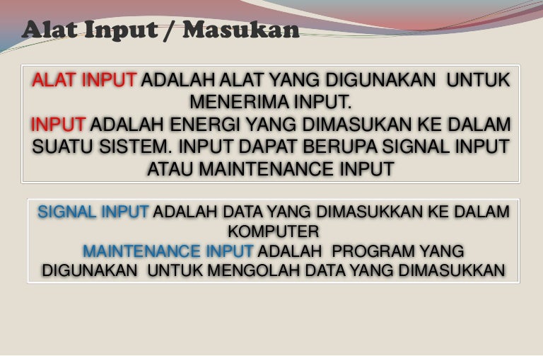 Perangkat input dan output