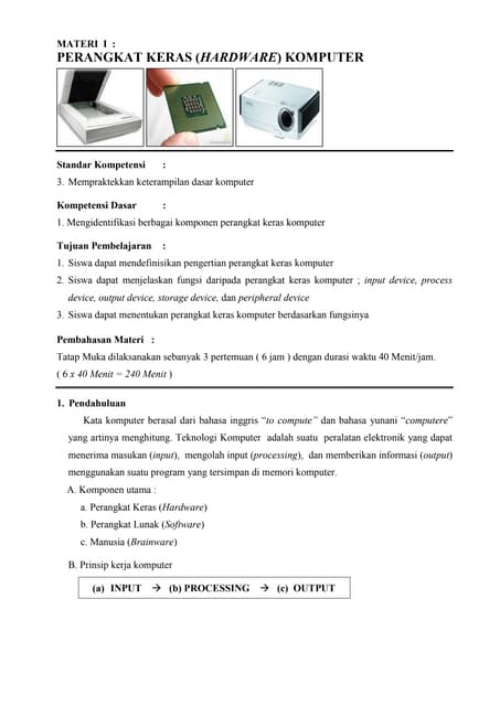 Perangkat Keras Komputer (Hardware) | PPTX