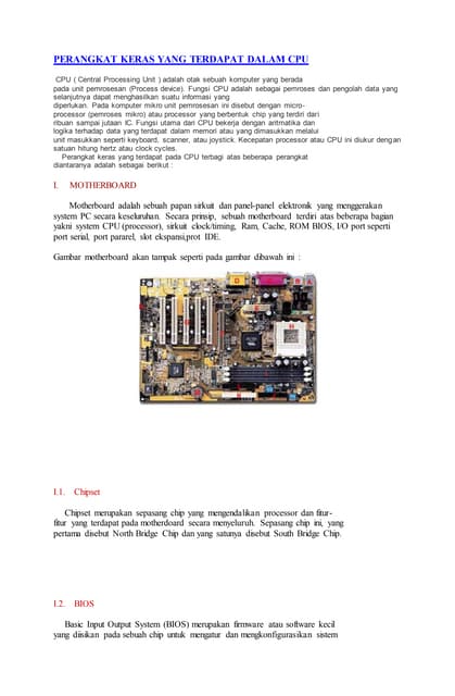 Komponen Komponen CPU | PPTX