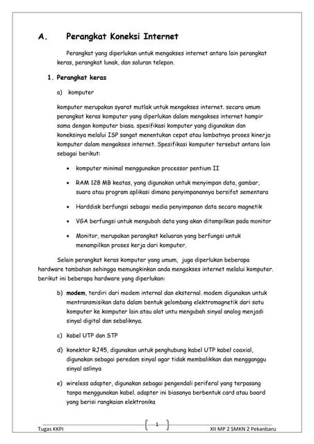 Perangkat keras dan fungsinya untuk akses internet (1) | DOC