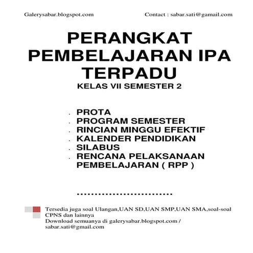 Perangkat Pembelajaran Ipa Terpadu | PDF