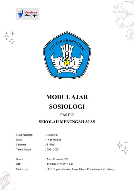 Modul Ajar Sosiologi - Lembaga Sosial - Fase E.pdf