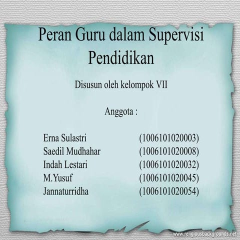Peran guru dalam supervisi pendidikan | PPT