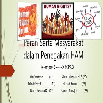 Peran serta masyarakat dalam penegakan ham | PPTX