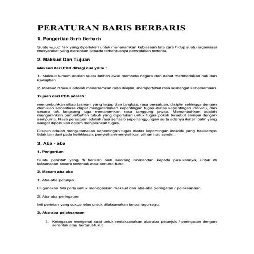 Peraturan baris-berbaris | PDF