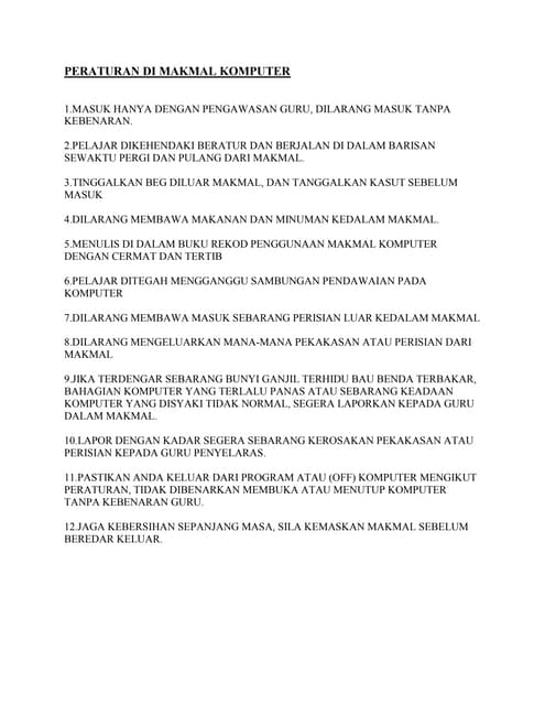 Poster makmal komputer