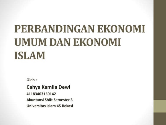 Sistem Ekonomi Islam atau Syariah | PPTX