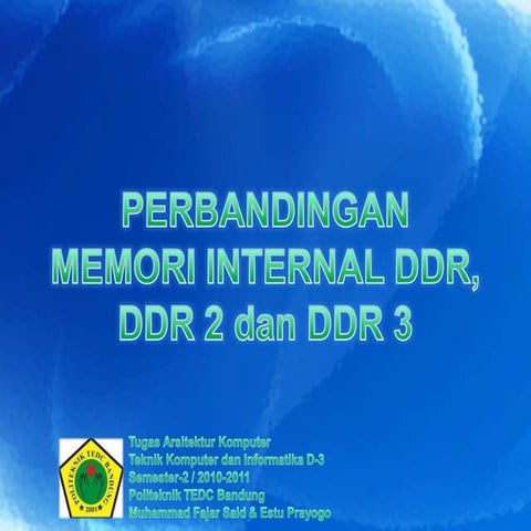 Perbandingan Memori Internal DDR, DDR2 dan DDR3 | PPTX