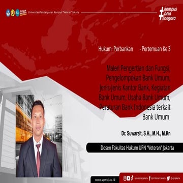 PENGELOMPOKAN DAN JENIS-JENIS BANK, PERATURAN BANK INDONESIA TERKAIT BANK UMUM | PPTX