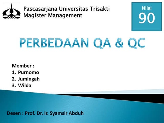 Perbedaan qa & qc | PPTX