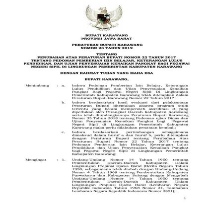 Perbup nomor 23 tahun 2019 | PDF