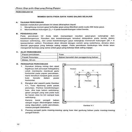 Perc. 4 momen gaya pada gaya saling sejajar | PDF