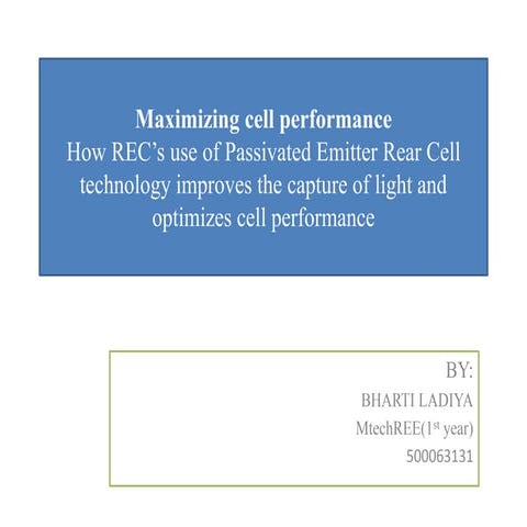 PERC(passivated emitter & rear cell) | PPTX