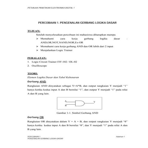 Perc1 gerbang logika dasar1 | PDF