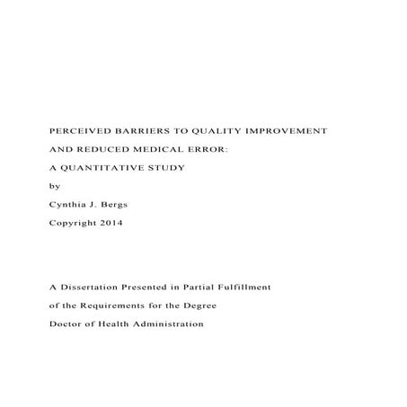 PERCEIVED BARRIERS TO QUALITY IMPROVEMENT AND .docx