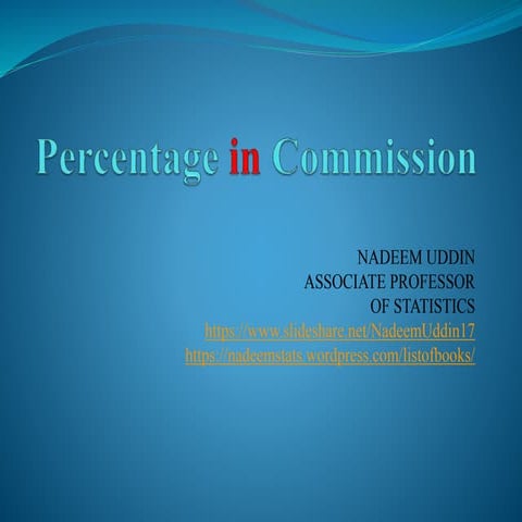 Percentage in commission | PPTX
