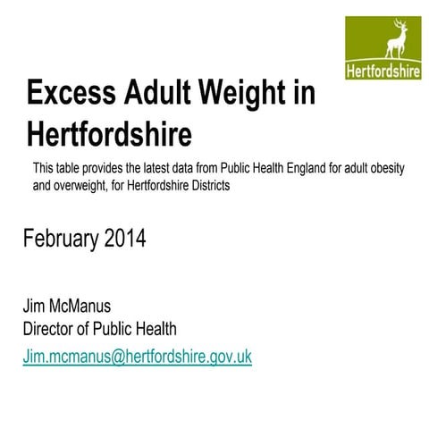 Adult Excess weight in Hertfordshire | PPTX | Children\'s Health ...