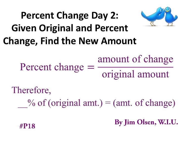 Percent Change Day 2 Given Original And Percent Change percent-change-day-2-given-original-and-percent-change