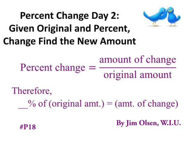 Calculate percentage change | PPT