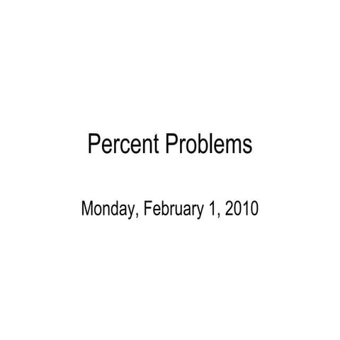 Percent Problems | PPT