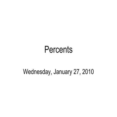 Introduction to Percent | PDF
