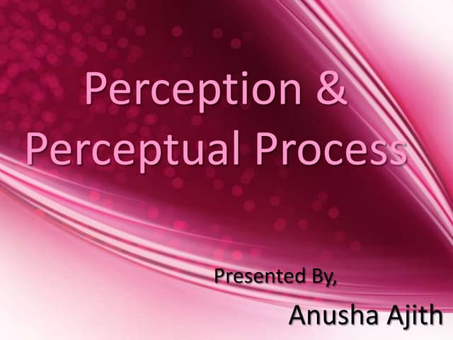 Perception in Psychology | PPT