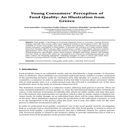 Perception of food quality | PDF