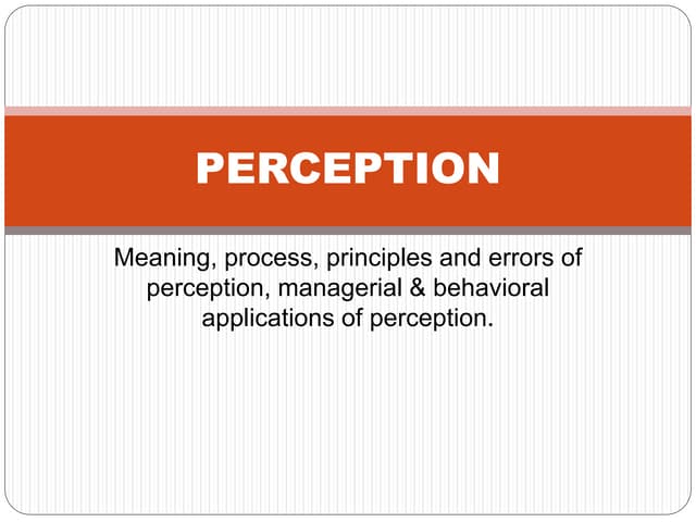 Perception in OB | PDF