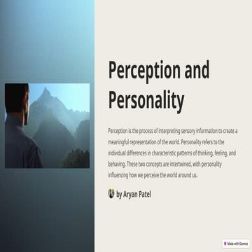 Perception-and-Personality about health amr | PPTX
