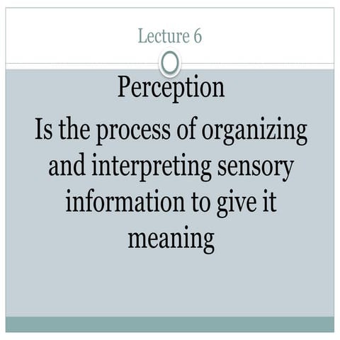Perception in Psychology | PPT