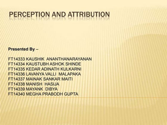 Attribution Theory ppt | PPTX | Science