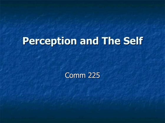 Self perception | PPT