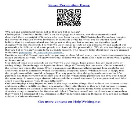 Perception Essay | PDF