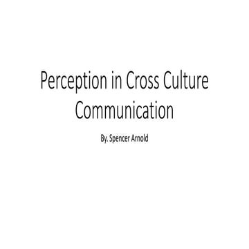 Perception in cross culture communication | PPTX