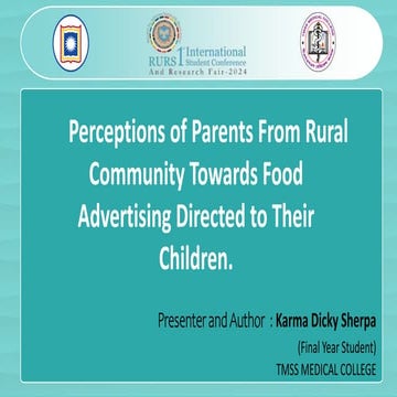 Perception of parents from rural community towards Food advertising ...