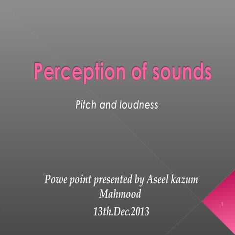 Perception of sounds | PPT