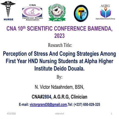 Perception of Stress And Coping Strategies Among First Year HND Nursing Students at Alpha Higher ...