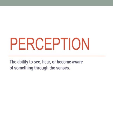Perception presentation | PPT