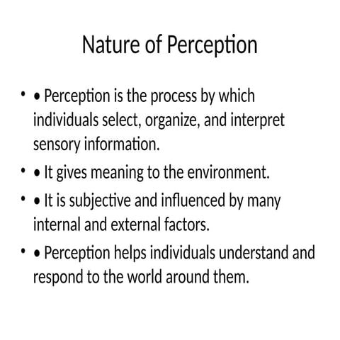 Perception_Presentation it's factors,types and definition | PPTX
