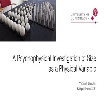 A Psychophysical Investigation of Size as a Physical Variable | PDF ...