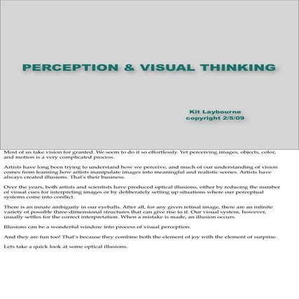 Perception & visual thinking | PDF