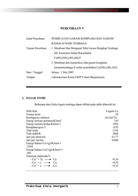 ANALISA UJI XRF (X-ray fluorescence spectrometry) PADA SAMPEL BAHAN AIR ...