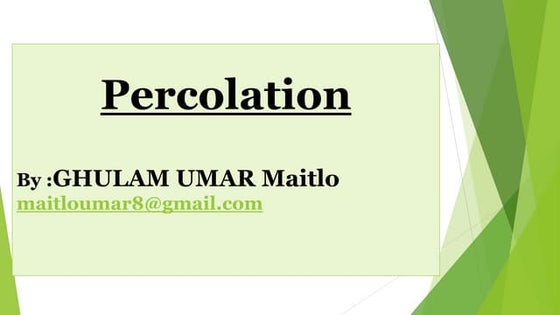 Percolation | PPT