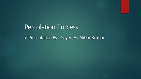 Percolation | PPT