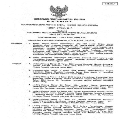 Perubahan Anggaran Pendapatan dan Belanja Daerah Tahun 2017 | PDF