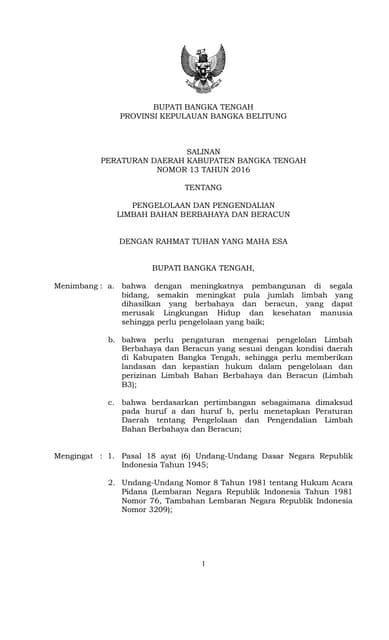 limbah b3 di industri dan sekitarnya yang ada | PPT