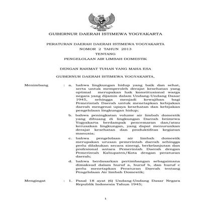 Perda nomor 2_tahun_2013_ttg_pengelolaan_air_limbah_domestik | PDF