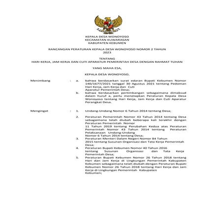 PERDES JAM HARI KERJA | PDF