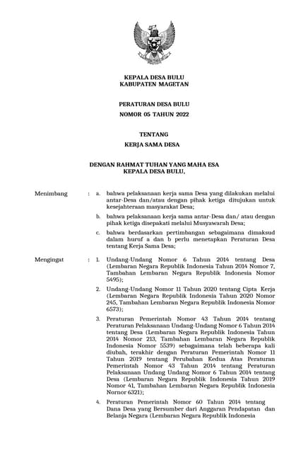 MATERI PELATIHAN BUMDES PP 11 DAN PERMENDES 3.pptx