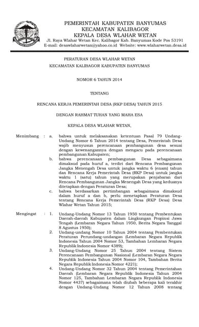 Penyusunan RPJMDes dan RKPDes | PPT